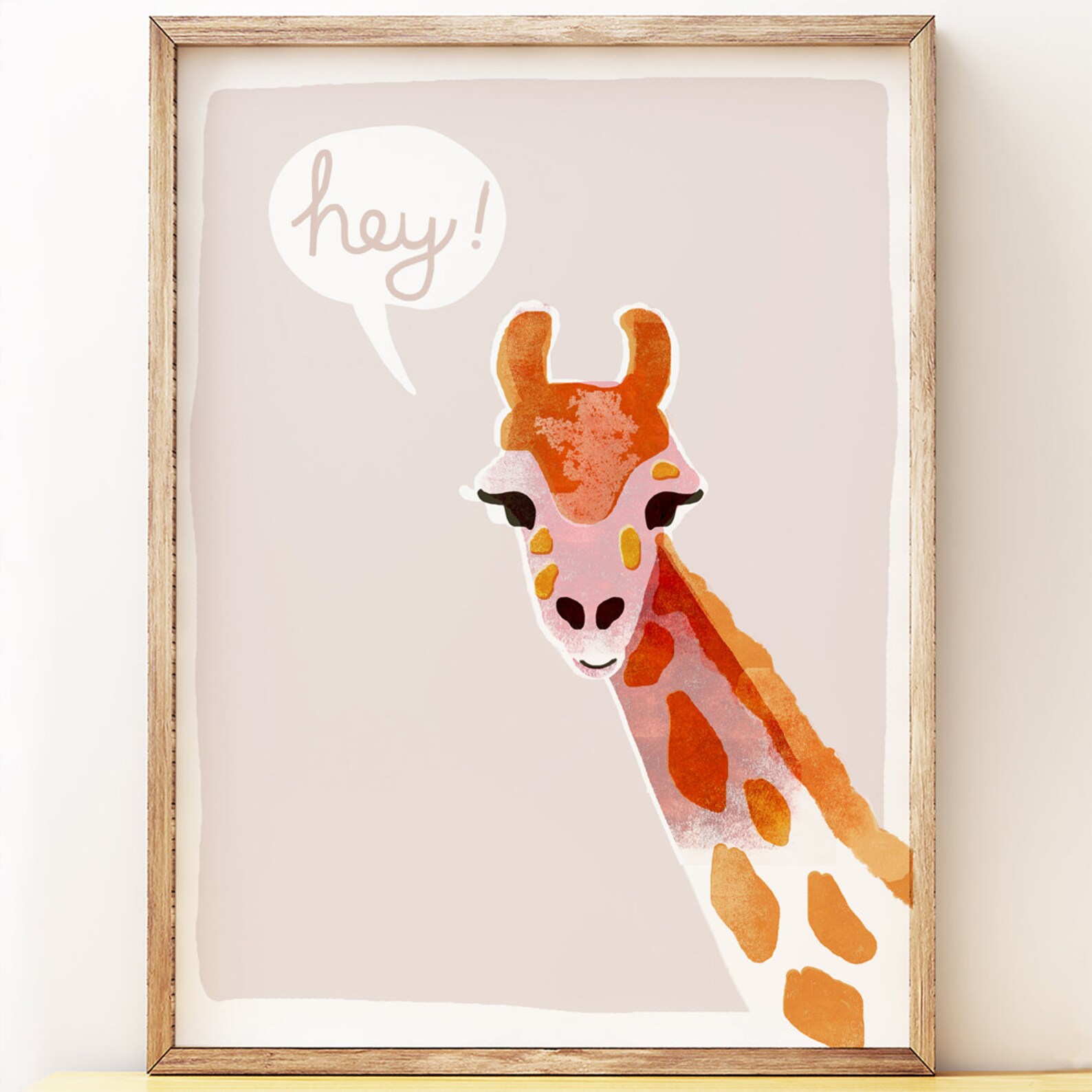 Hey Giraffe! Animal Wall Art for Kids Rooms or Nurseries - Etsy