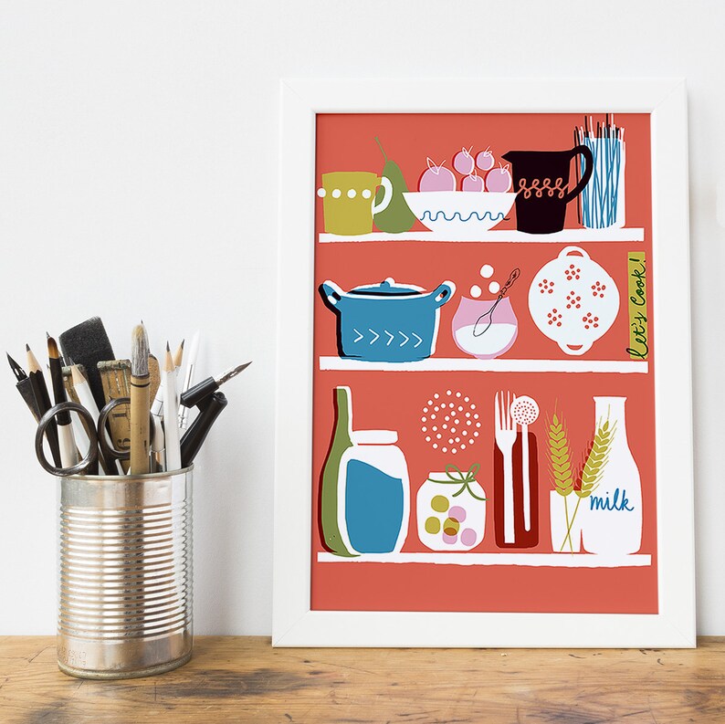 Modern Kitchen Art Print 'let's Cook!', Housewarming Gifts for Cooks - Etsy