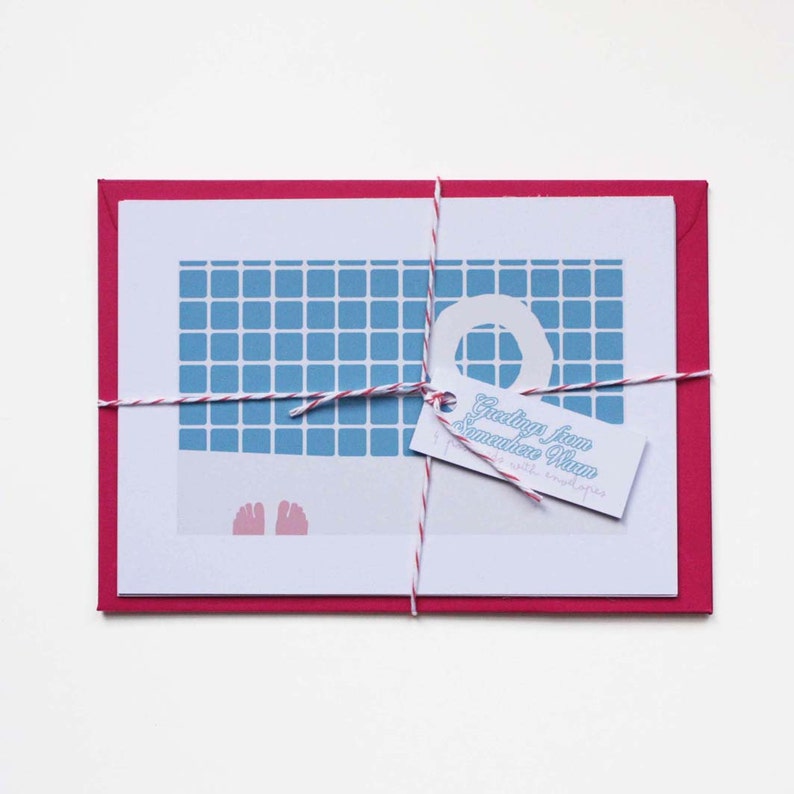 4 Summer Illustrated Postcards. Vintage Postcard Style. Beach - Etsy