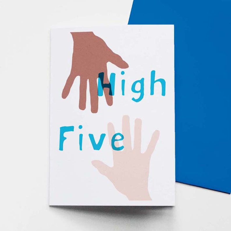 High Five Greetings Card - Etsy