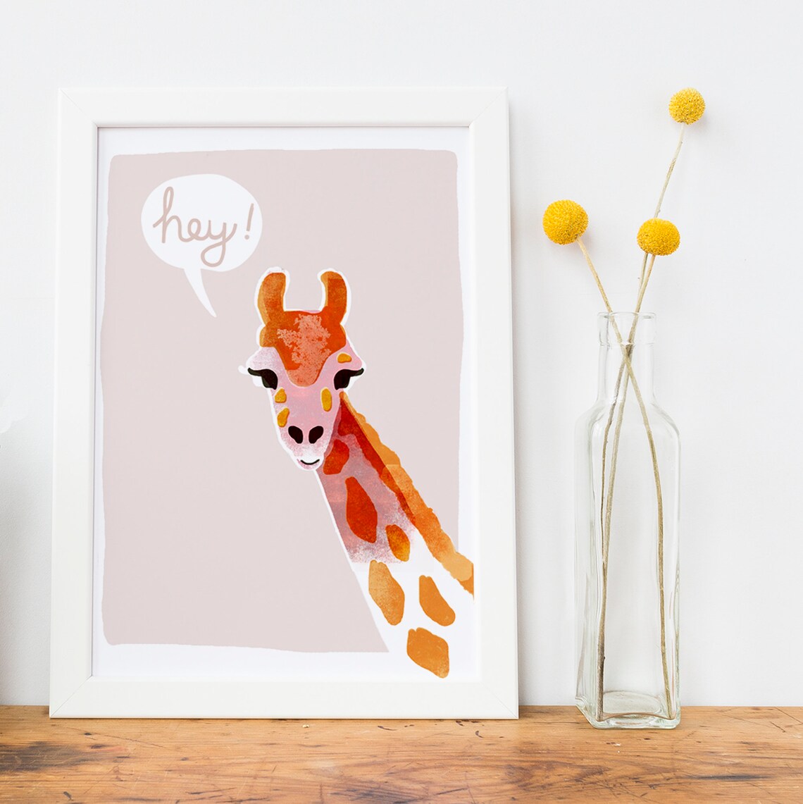 Hey Giraffe! Animal Wall Art for Kids Rooms or Nurseries - Etsy