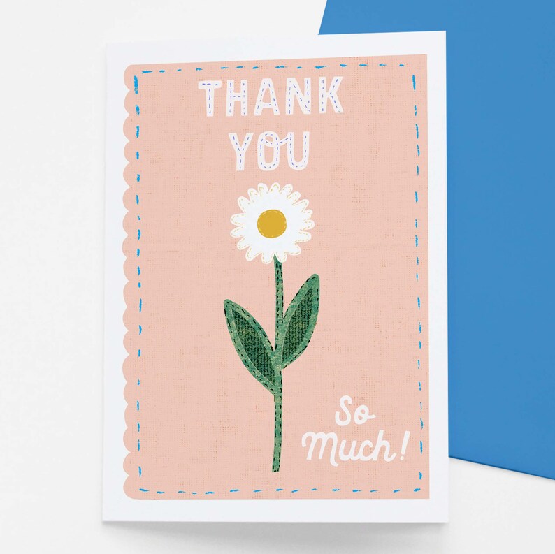 Daisy Thank You Card - Etsy