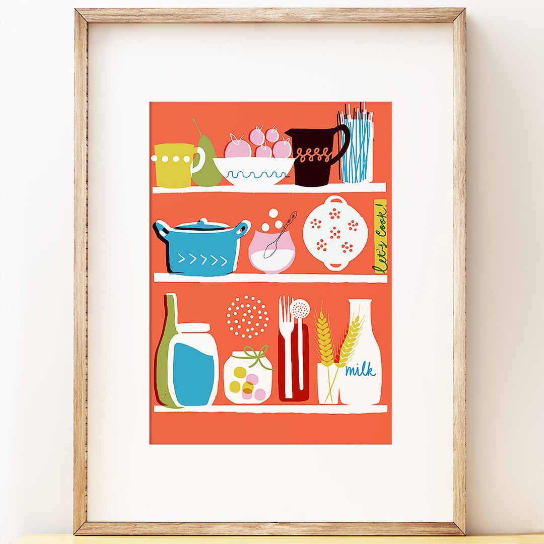 Modern Kitchen Art Print 'let's Cook' - Etsy