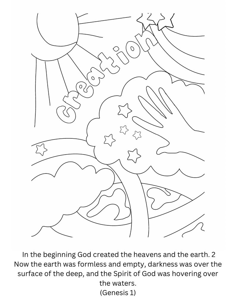 Creation Coloring Page Png Downloads - Etsy