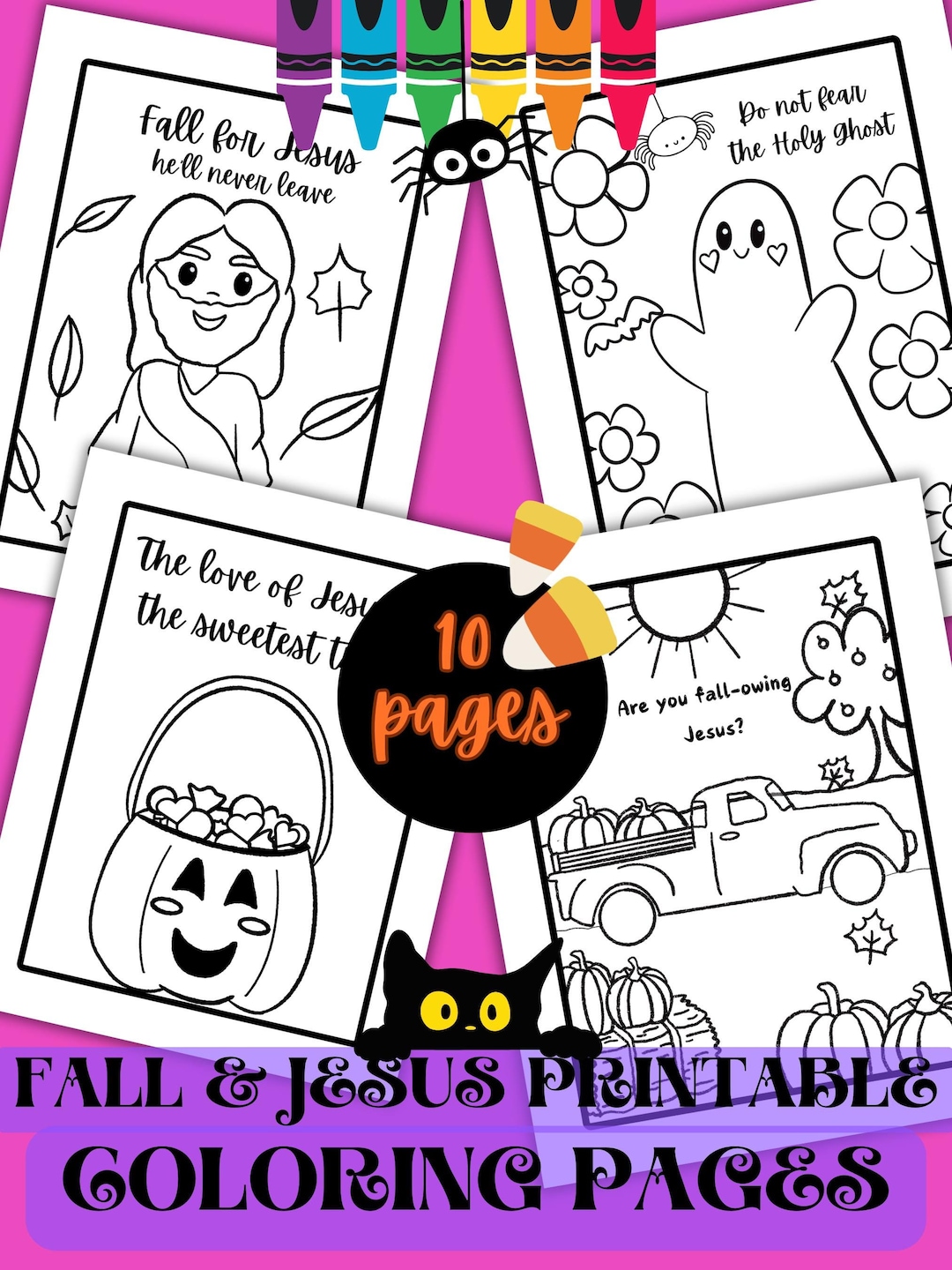 Fall-themed Religious Coloring Pages for Children | Instant Download ...