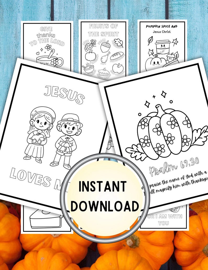 Christian Thanksgiving Coloring Pages| Faith-inspired Digital Download ...