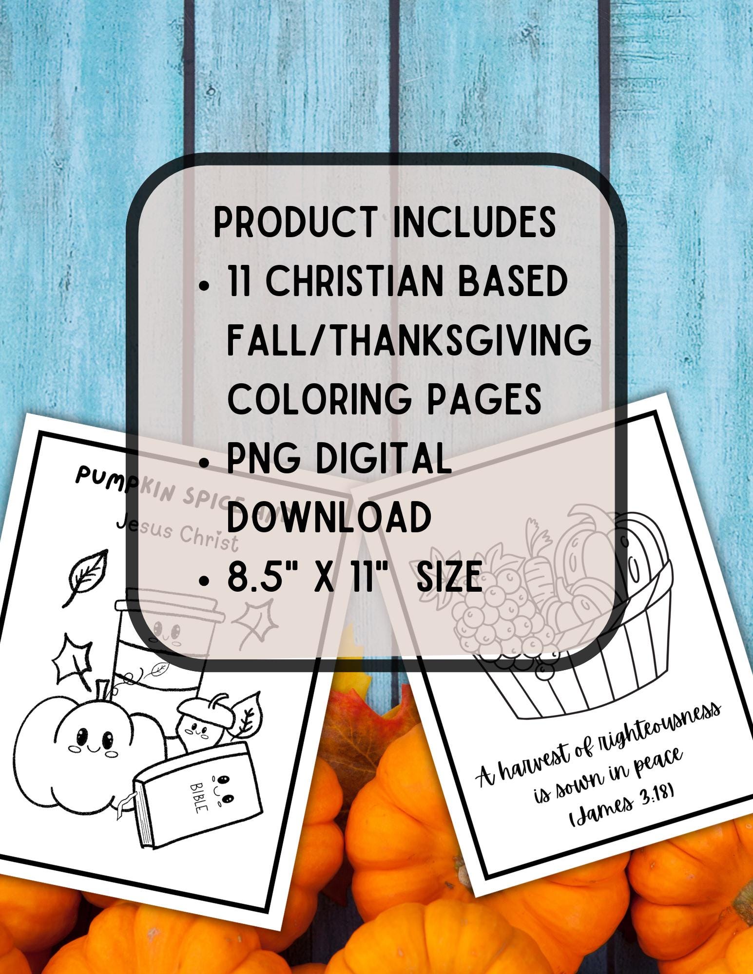 Christian Thanksgiving Coloring Pages| Faith-inspired Digital Download ...