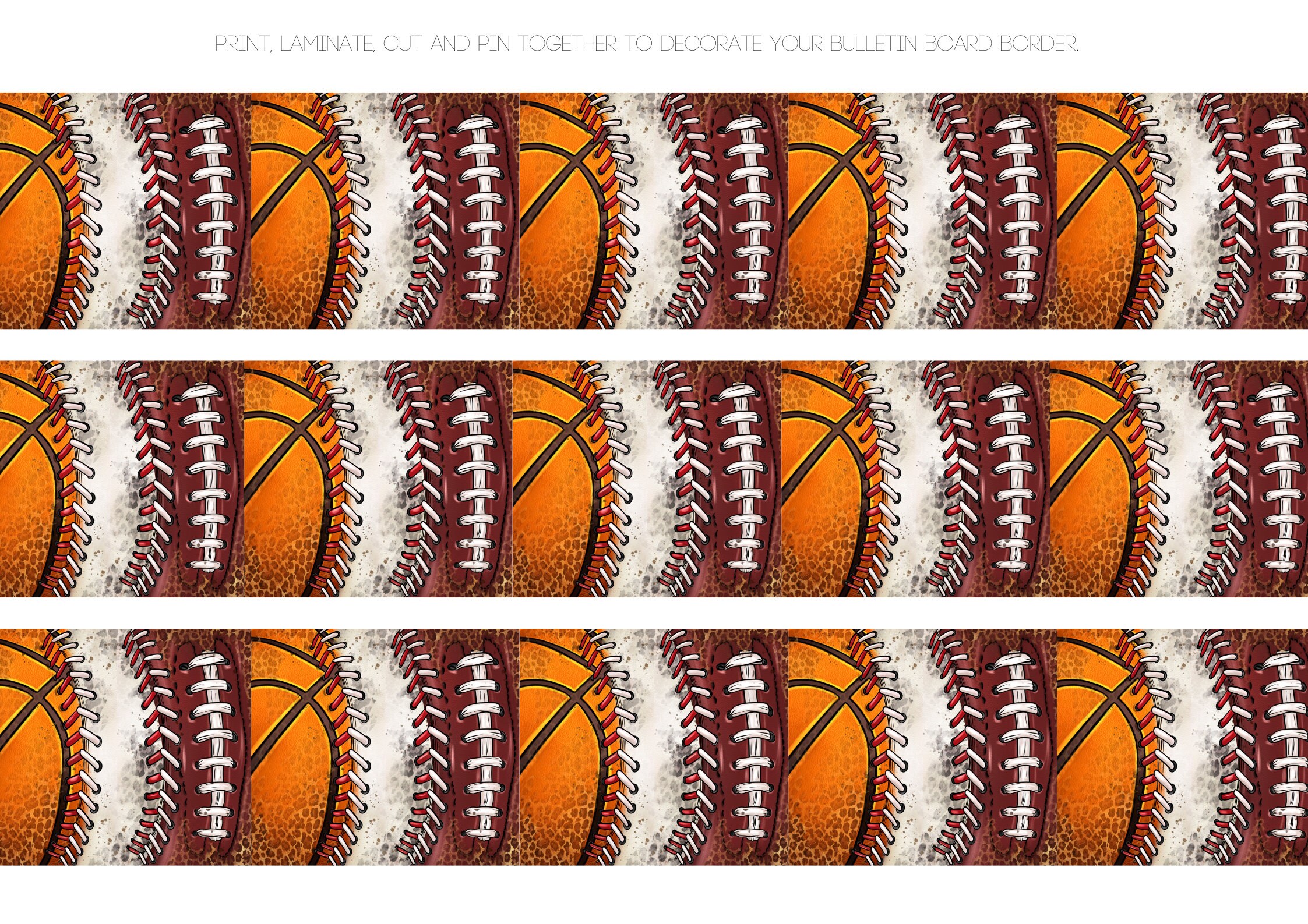 Digital Sports Themed Bulletin Board Border - Ignite Teamwork, Appeal ...