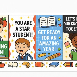 School-themed Printable Bulletin Board Border | Fun & Colorful ...