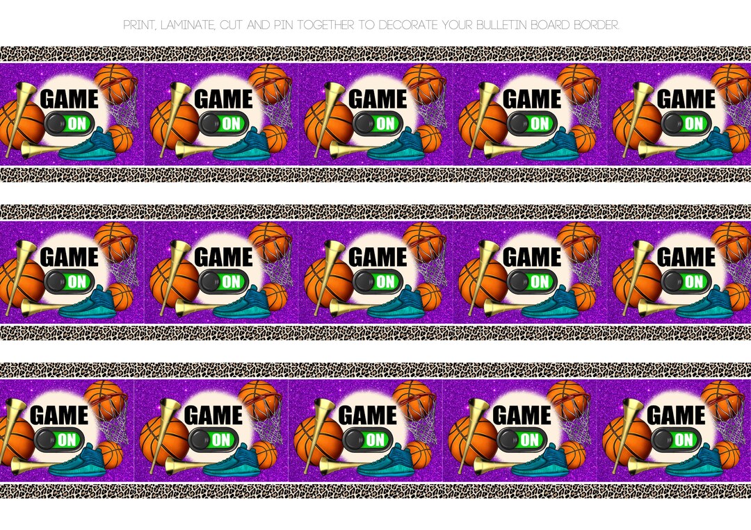 Transform Your Bulletin Board With Digital Basketball Themed Border! - Etsy