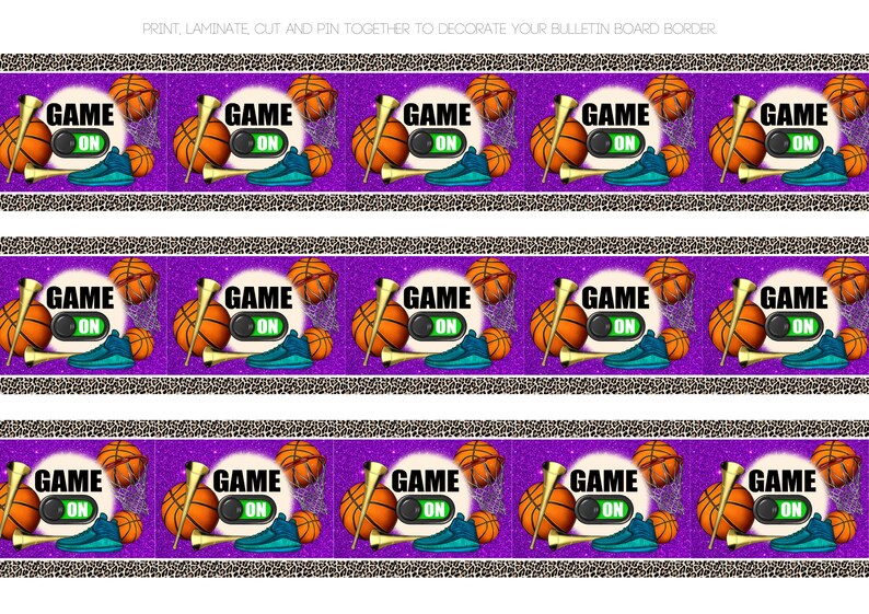 Transform Your Bulletin Board With Digital Basketball Themed Border! - Etsy