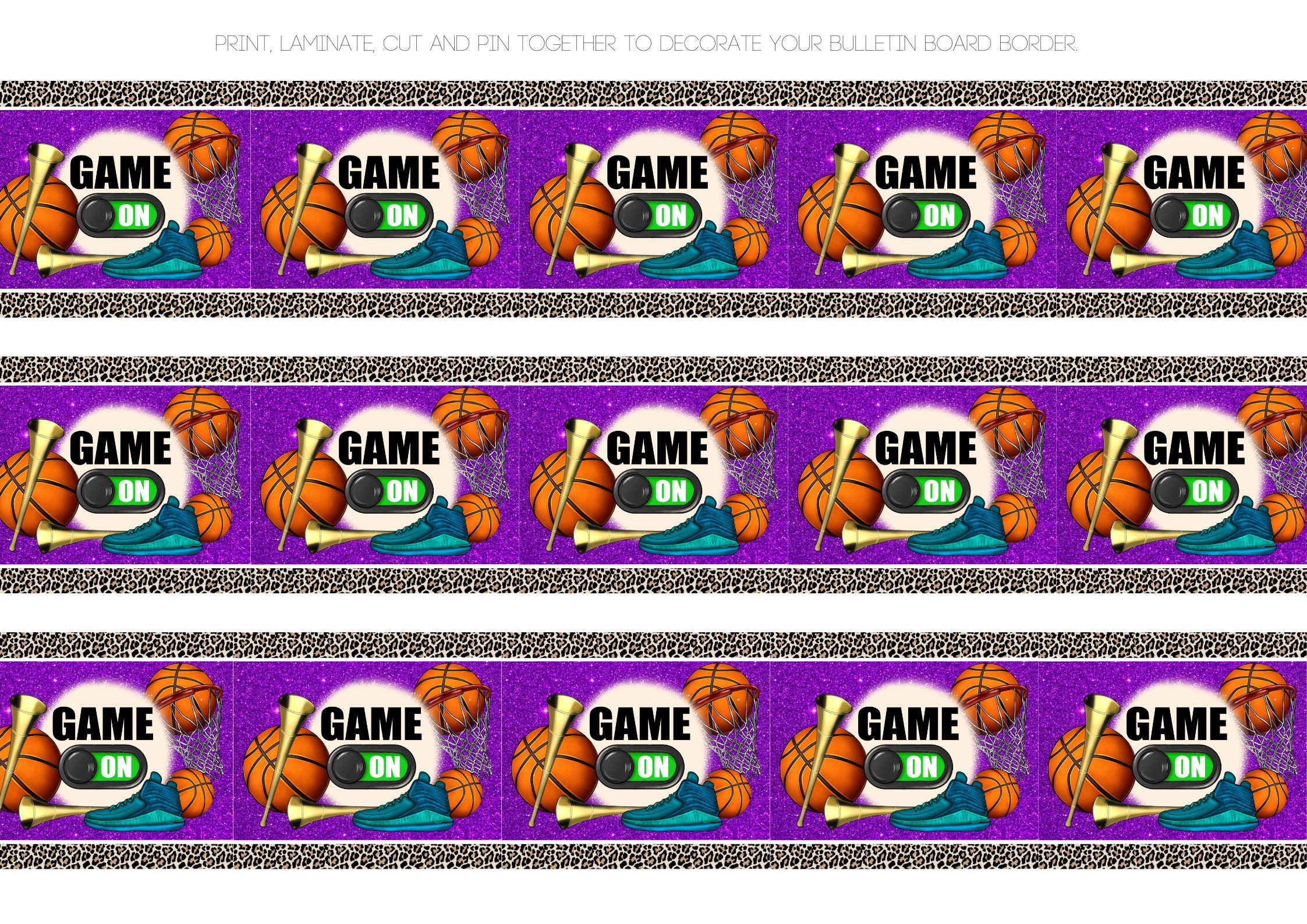 Transform Your Bulletin Board With Digital Basketball Themed Border! - Etsy