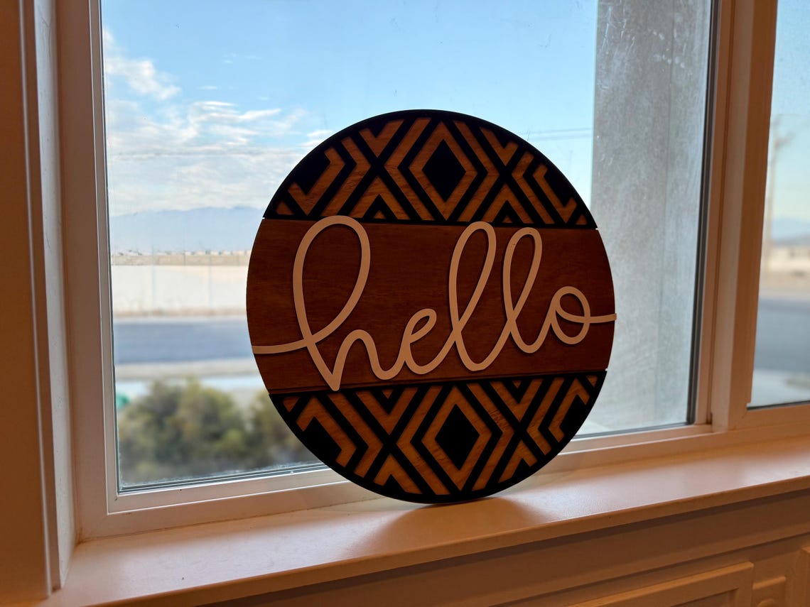 Welcome Sign, Door Hanger, Hello Sign, Wall Decor, Hello, Welcome, Door ...