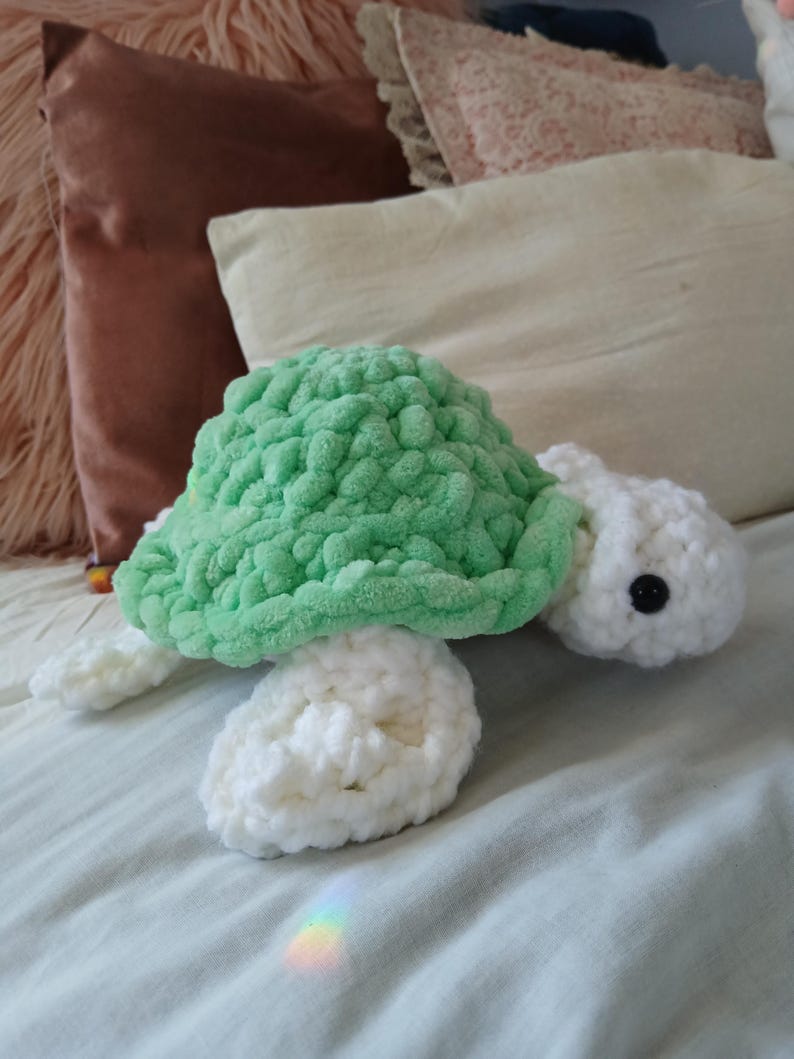 Handmade Crocheted Green Sea Turtle Plush - Soft Sensory Stuffed Animal ...