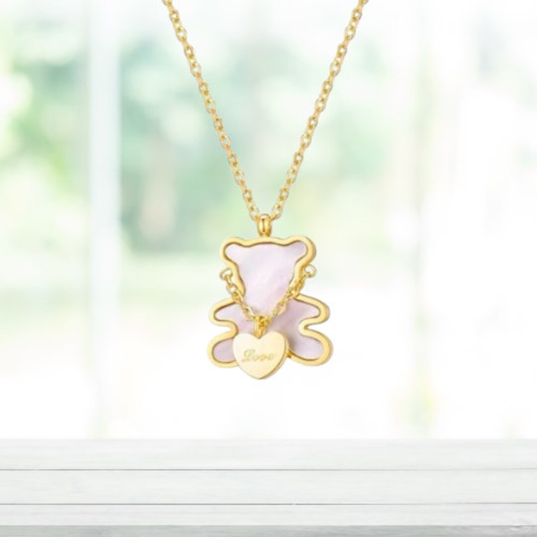 The Rose Gold Love Bear Collection Small Handmade Charm Necklace ...