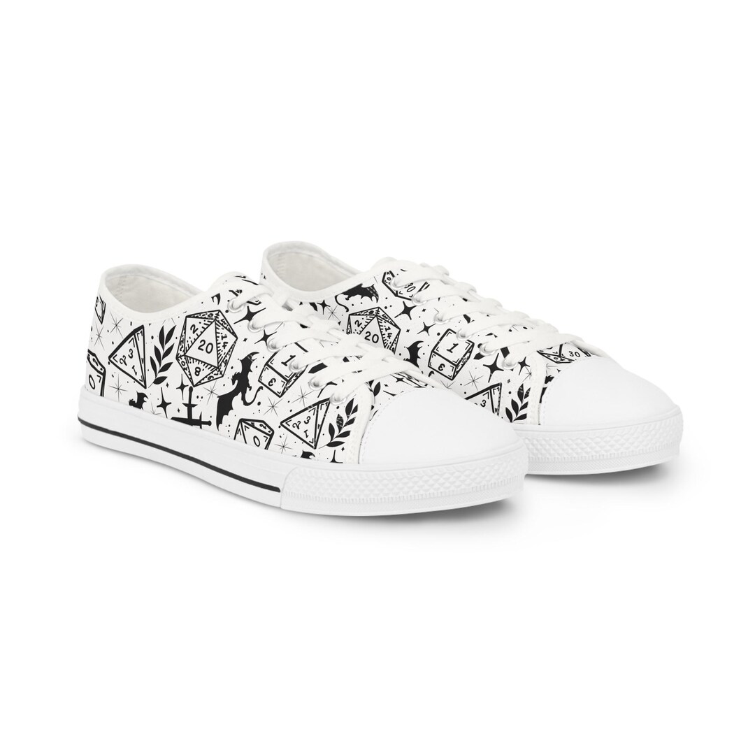 Dungeons and Dragons Sneakers: DND D20 Dice Print Low Top Gaming Shoes ...