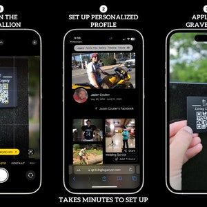 Memorial QR Code, Thoughtful Sympathy Gift, Gravestone Gift, Family ...