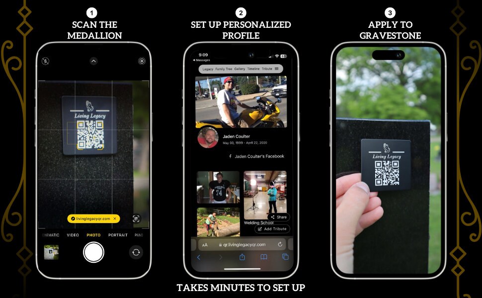 Memorial QR Code, Thoughtful Sympathy Gift, Gravestone Gift, Family ...