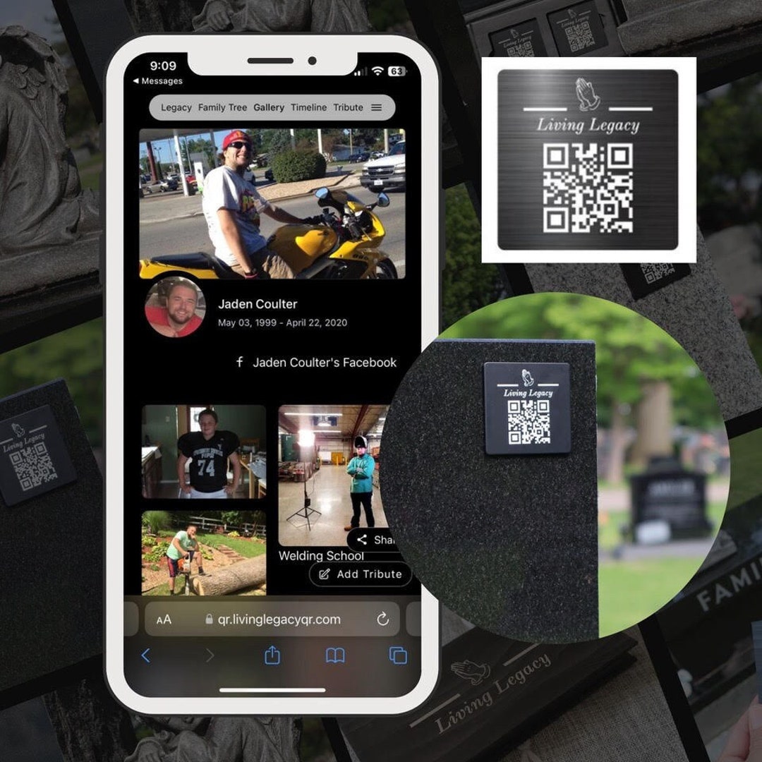 Memorial QR Code, Thoughtful Sympathy Gift, Gravestone Gift, Family ...