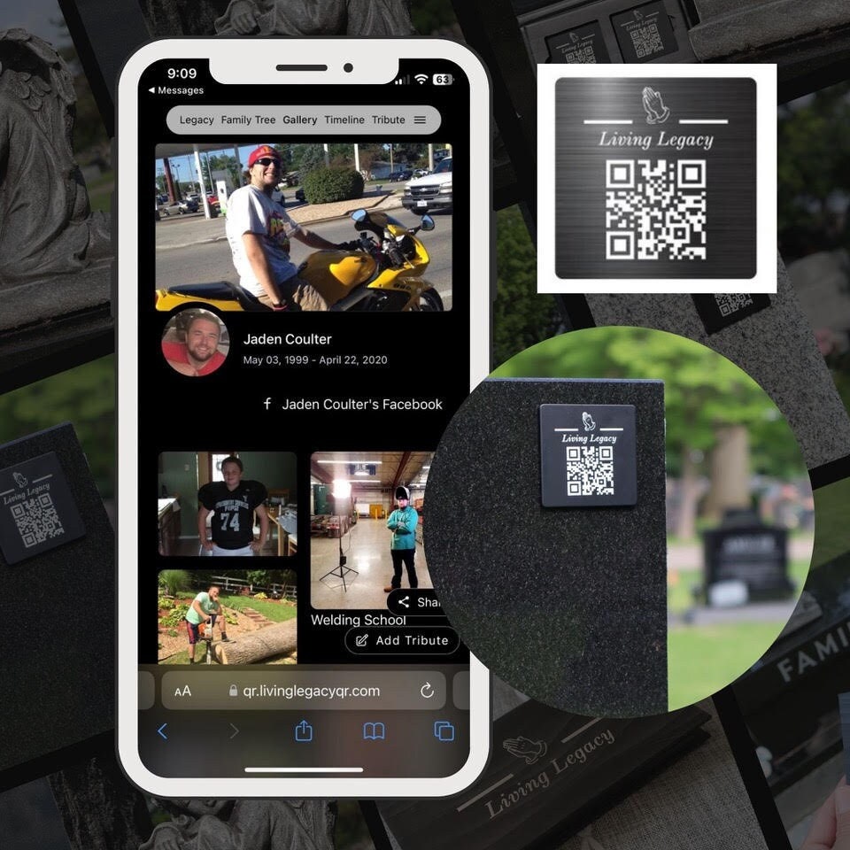 Memorial QR Code, Thoughtful Sympathy Gift, Gravestone Gift, Family ...