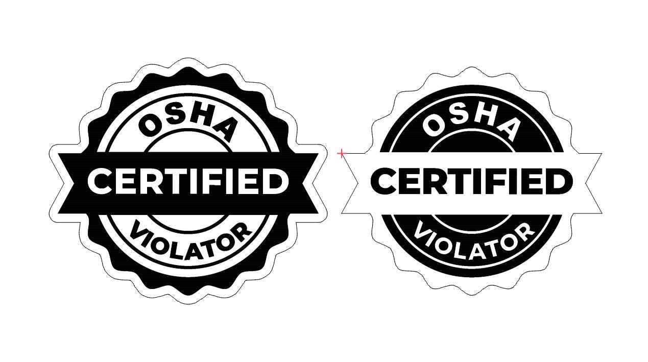 OSHA Certified Violator, Leather Patch Template, Custom Leather Patch ...