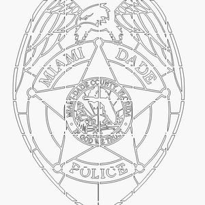 Miami Dade Florida Police Badge Svg, Ai, Lbrn, Dxf Digital Files - Etsy