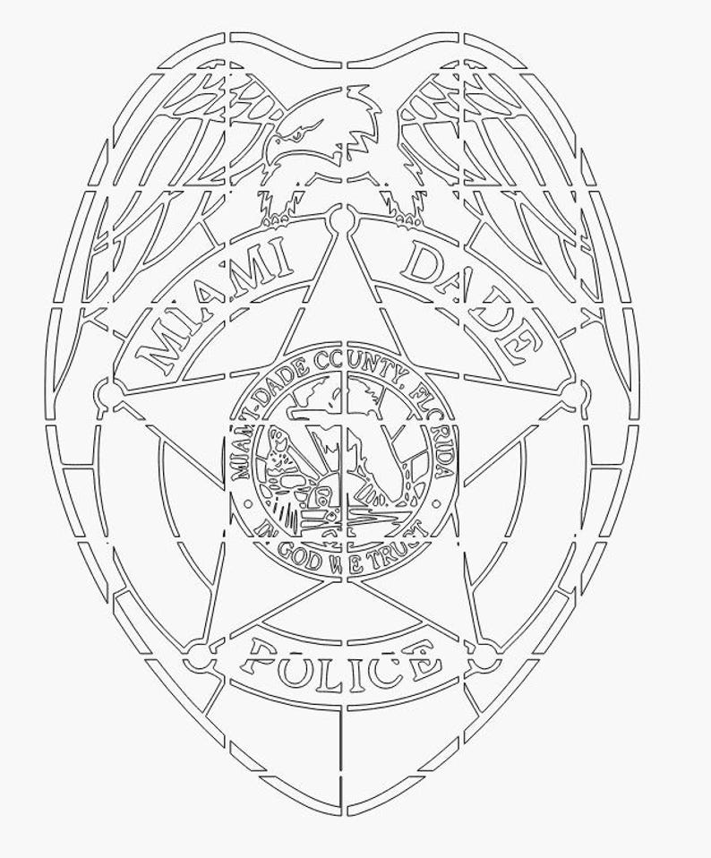 Miami Dade Florida Police Badge Svg, Ai, Lbrn, Dxf Digital Files - Etsy