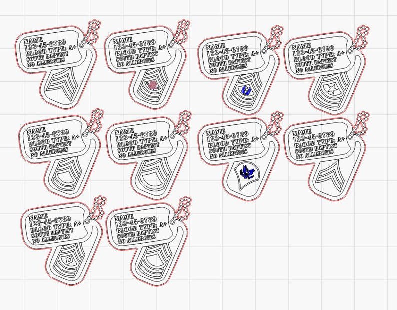 Army ID Tag Patch Template, Custom, Hat Patches Svg, Lbrn, Ai - Etsy