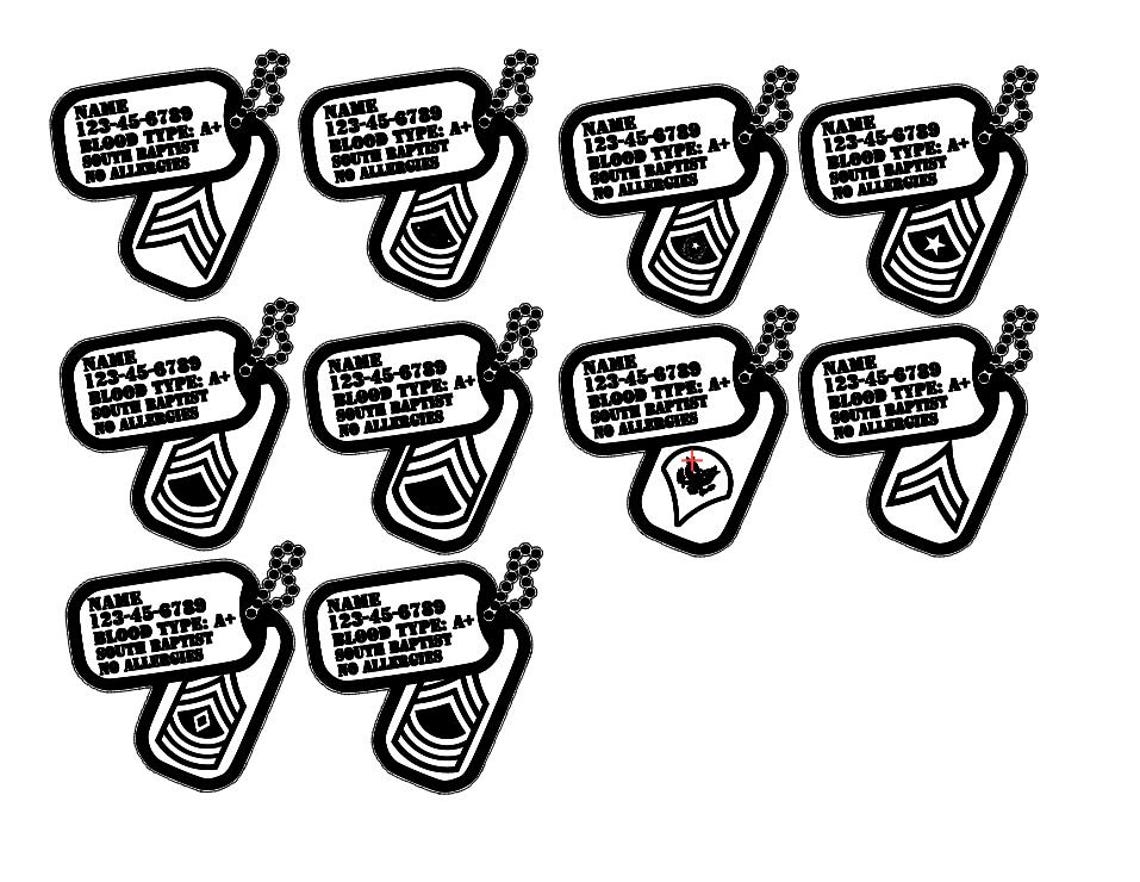 Army ID Tag Patch Template, Custom, Hat Patches Svg, Lbrn, Ai - Etsy