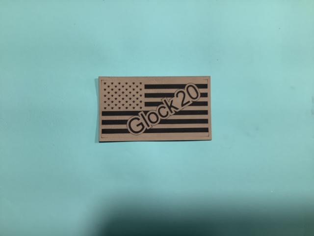 Flag Glock 20 Leather Patch Template, Custom Leather Patch Hat, Hat ...