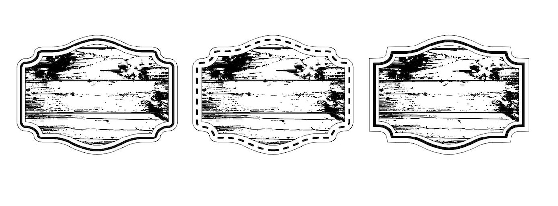 The Look of Wood Grain Hat Patch Design Template, 3 Custom Styles Svg ...