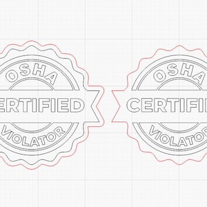OSHA Certified Violator, Leather Patch Template, Custom Leather Patch ...