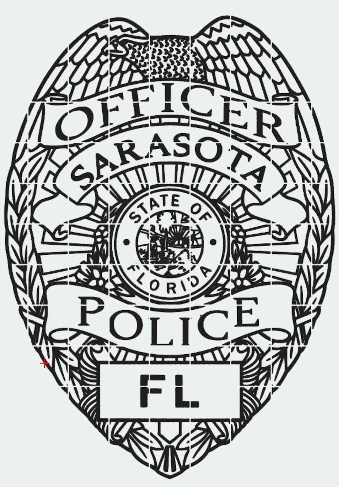 Sarasota Florida Police Badge Svg, Ai, Lbrn, Dxf Digital Files - Etsy