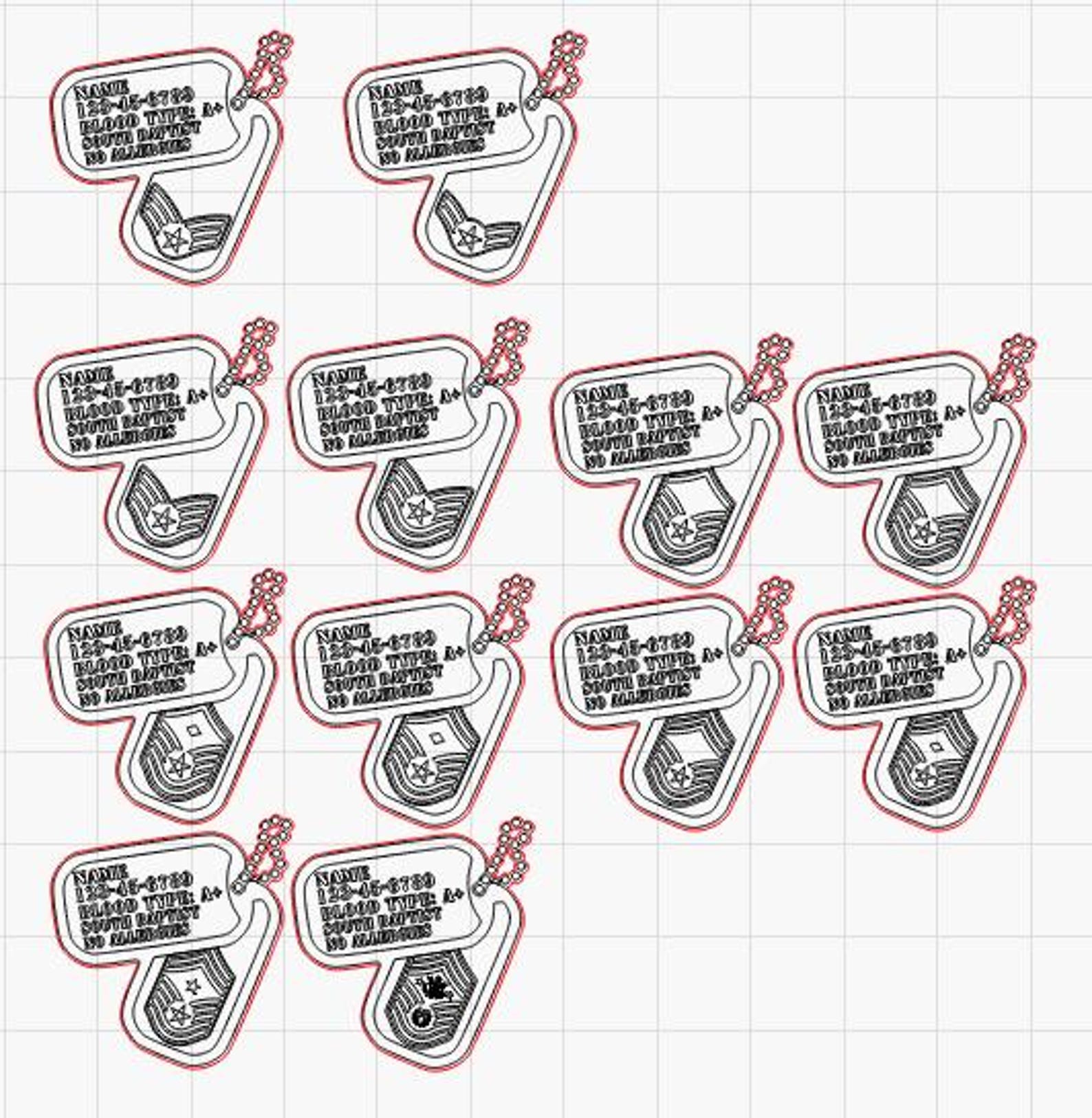 Air Force ID Tags, Custom Shapes, Svg, Ai, Eps, Lbrn Pdf, Files ...