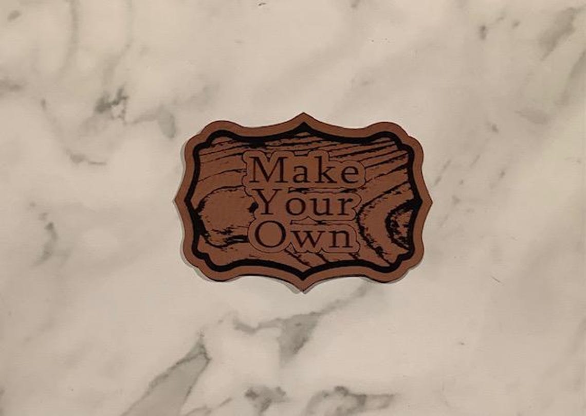 The Look of Wood Grain Buckle Style Hat Patch Design Template, 2 Custom ...