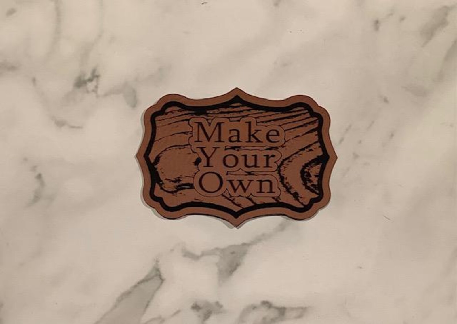 The Look of Wood Grain Buckle Style Hat Patch Design Template, 2 Custom ...