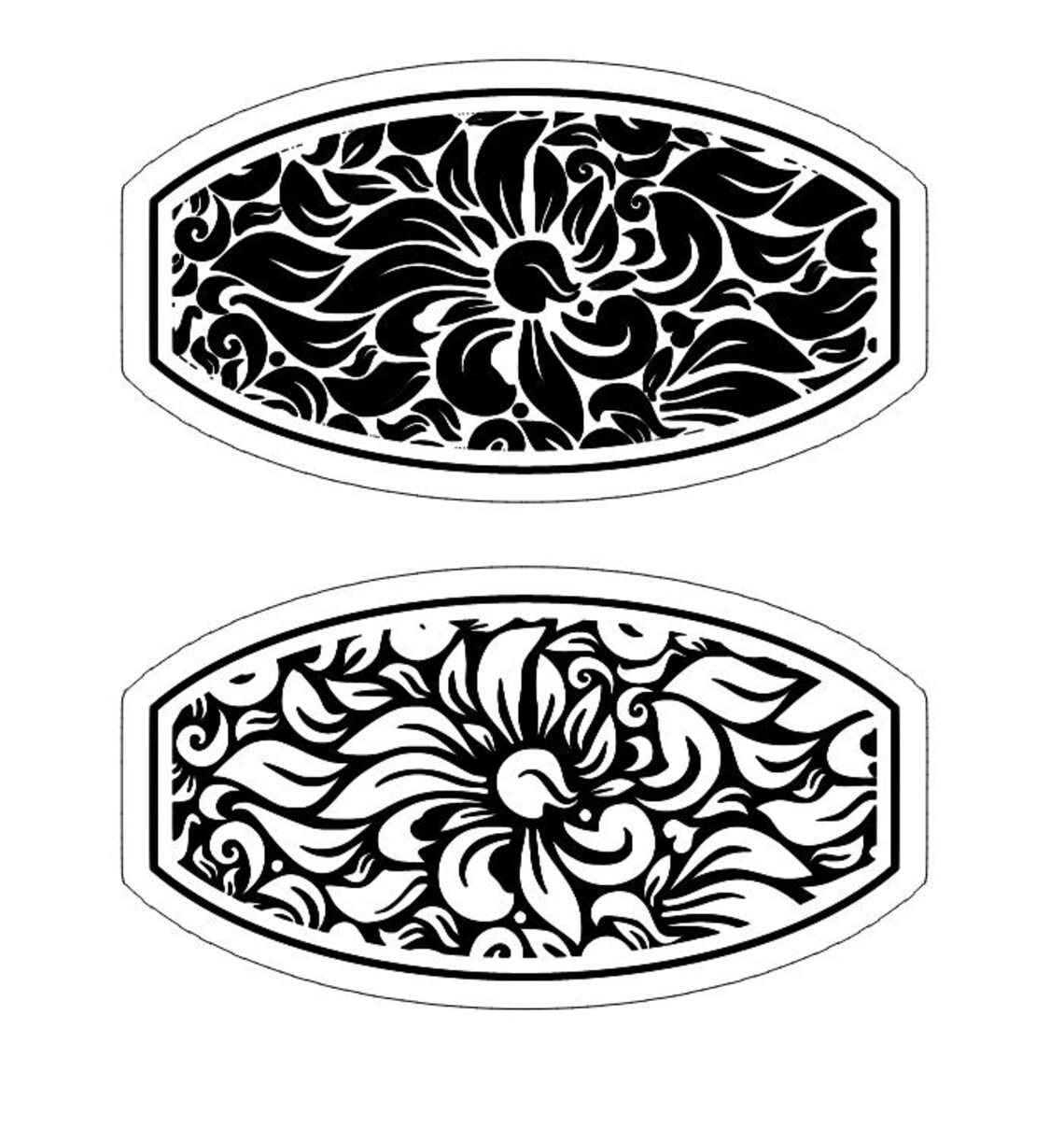 The Look of Tooled Grain Oval Buckle Style Hat Patch Design Template, 2 ...