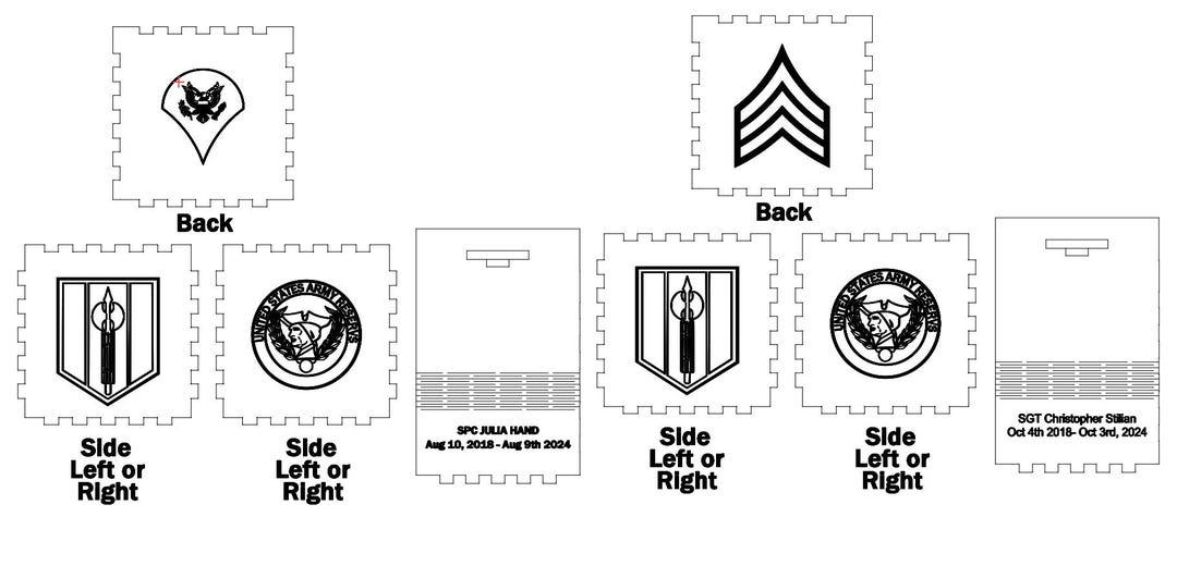 Military ID Tag Display Box, Wood and Acrylic Laser Engraved Example in ...