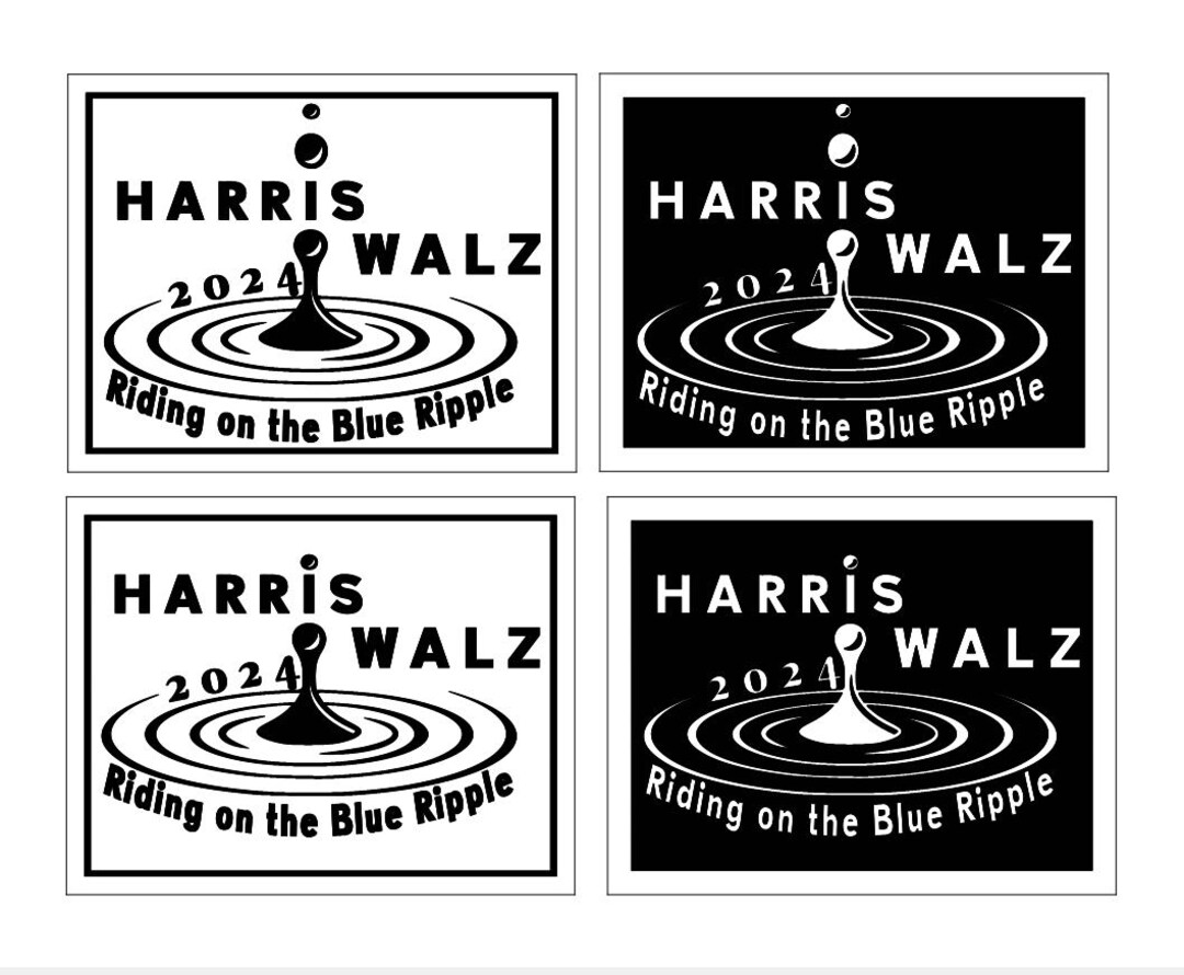 Harris Walz Ripple Scroll Hat Patch 2 Design Templates, 2 Reg, 2 Invers ...