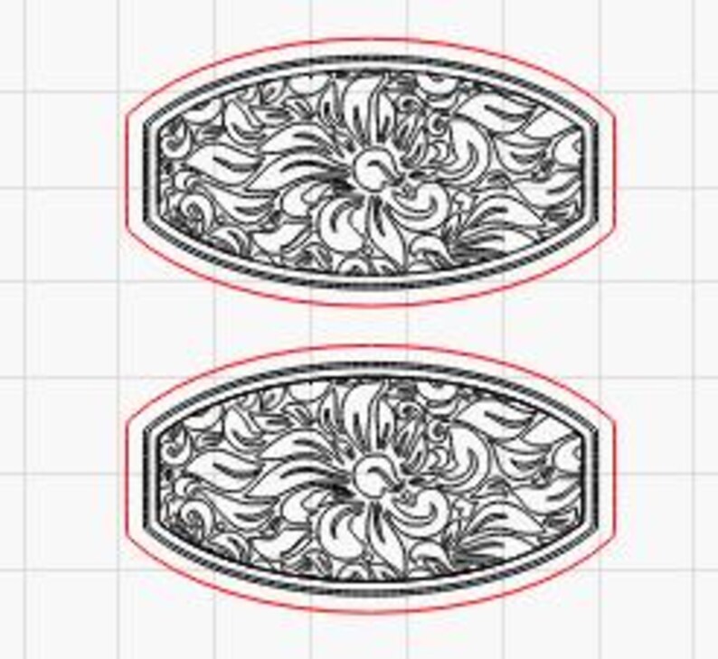 The Look of Tooled Grain Oval Buckle Style Hat Patch Design Template, 2 ...
