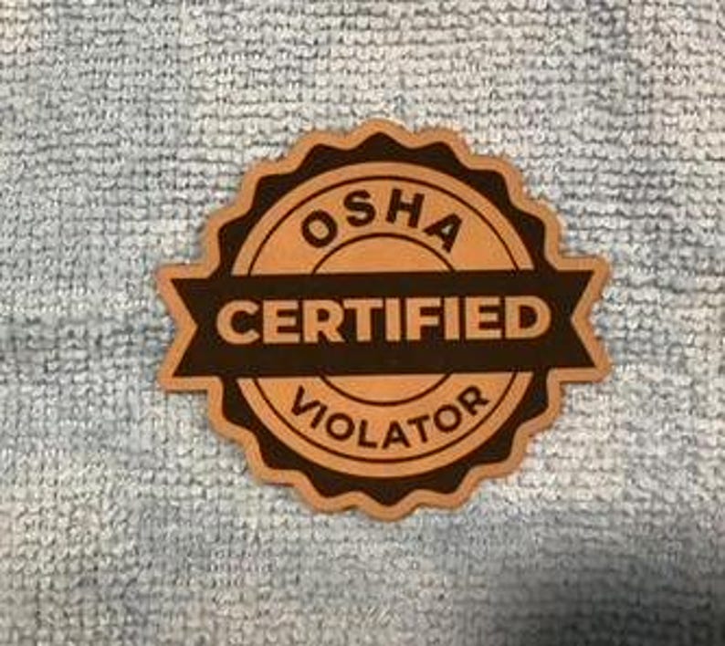 OSHA Certified Violator, Leather Patch Template, Custom Leather Patch ...