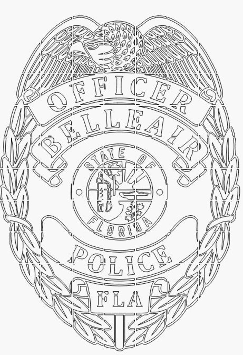 Belleair Florida Police Badge Badge SVG, LBRN, Ai, Dxf - Etsy