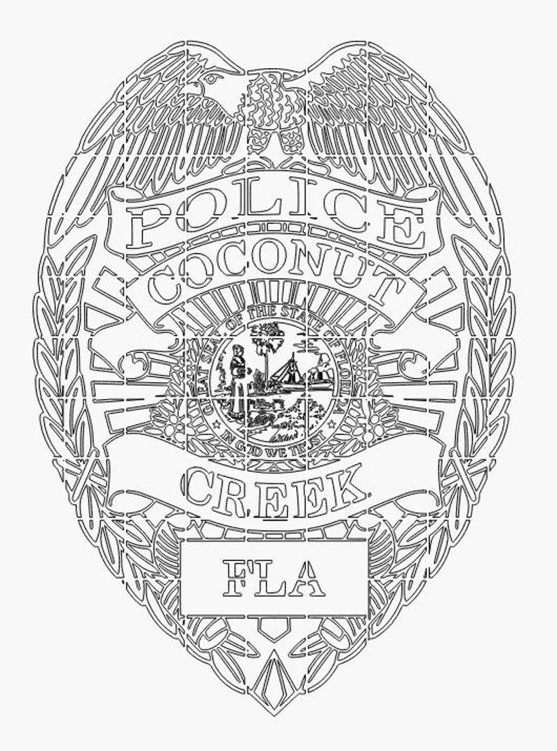 Coconut Creek Florida Police Badge Svg, Ai, Lbrn, Dxf Digital Files - Etsy