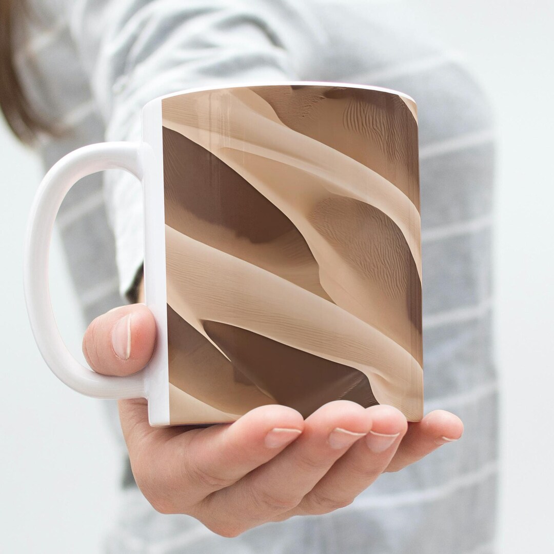 Sand Art Ceramic Mug Sahara Sand Color, Sandy Beach, Desert Horizons ...