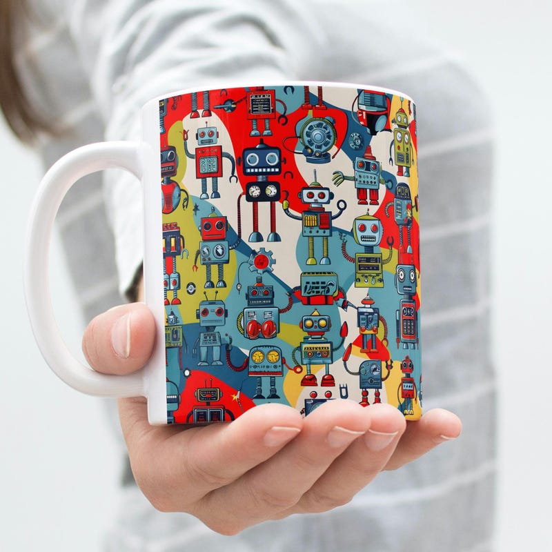 Robot Mug - Etsy