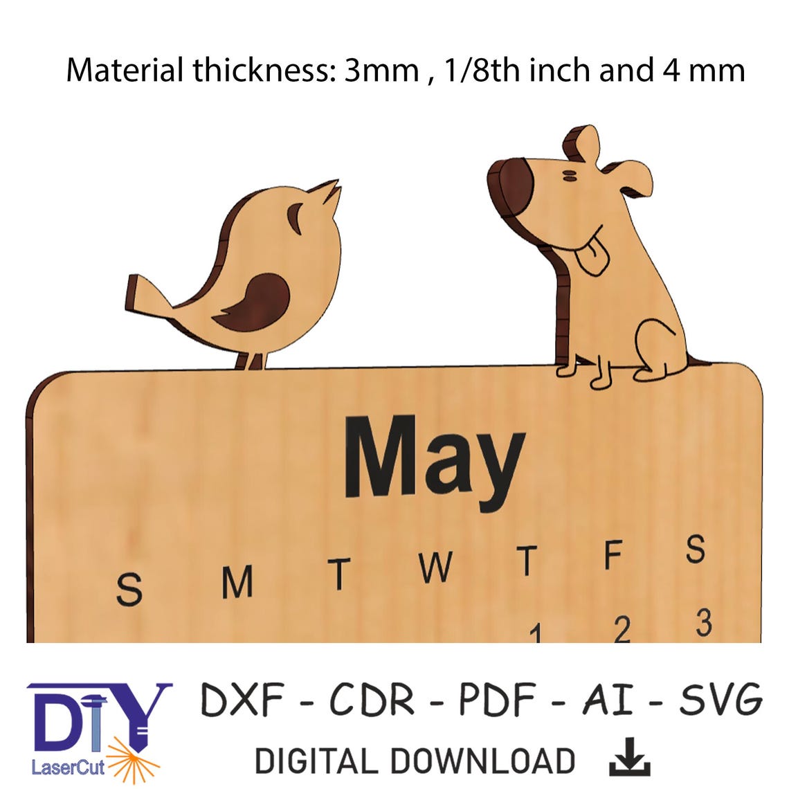 Layered Calendar 2025 With Stand Bundle, 3D Calendar With Cute Dogs ...