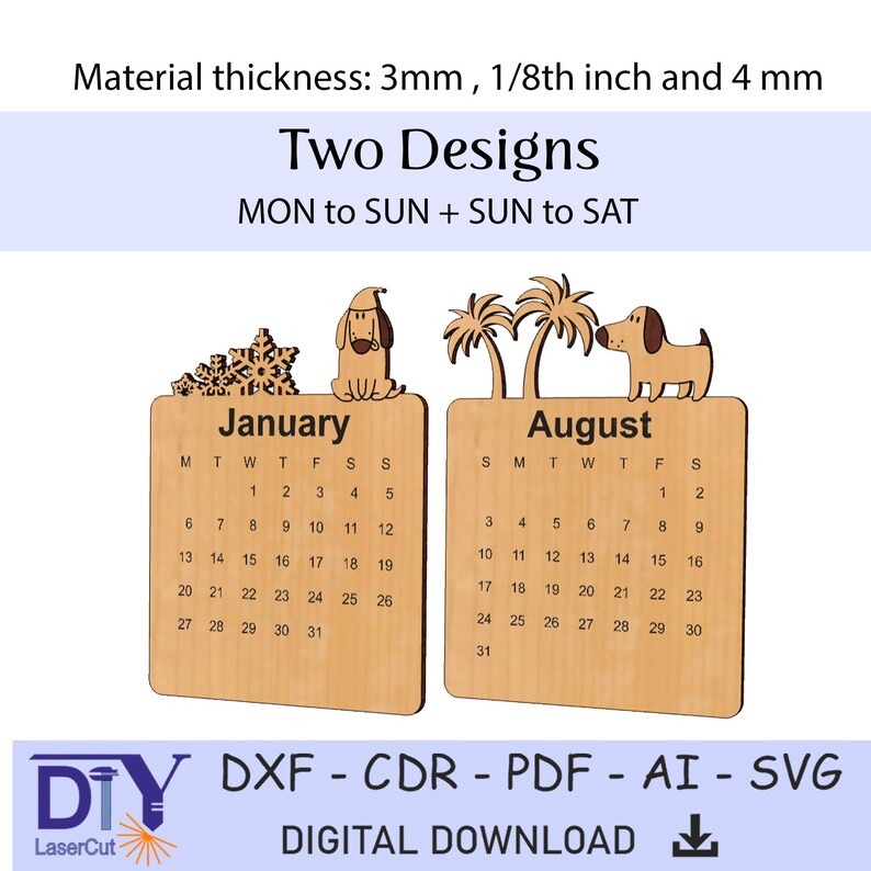 Layered Calendar 2025 With Stand Bundle, 3D Calendar With Cute Dogs ...