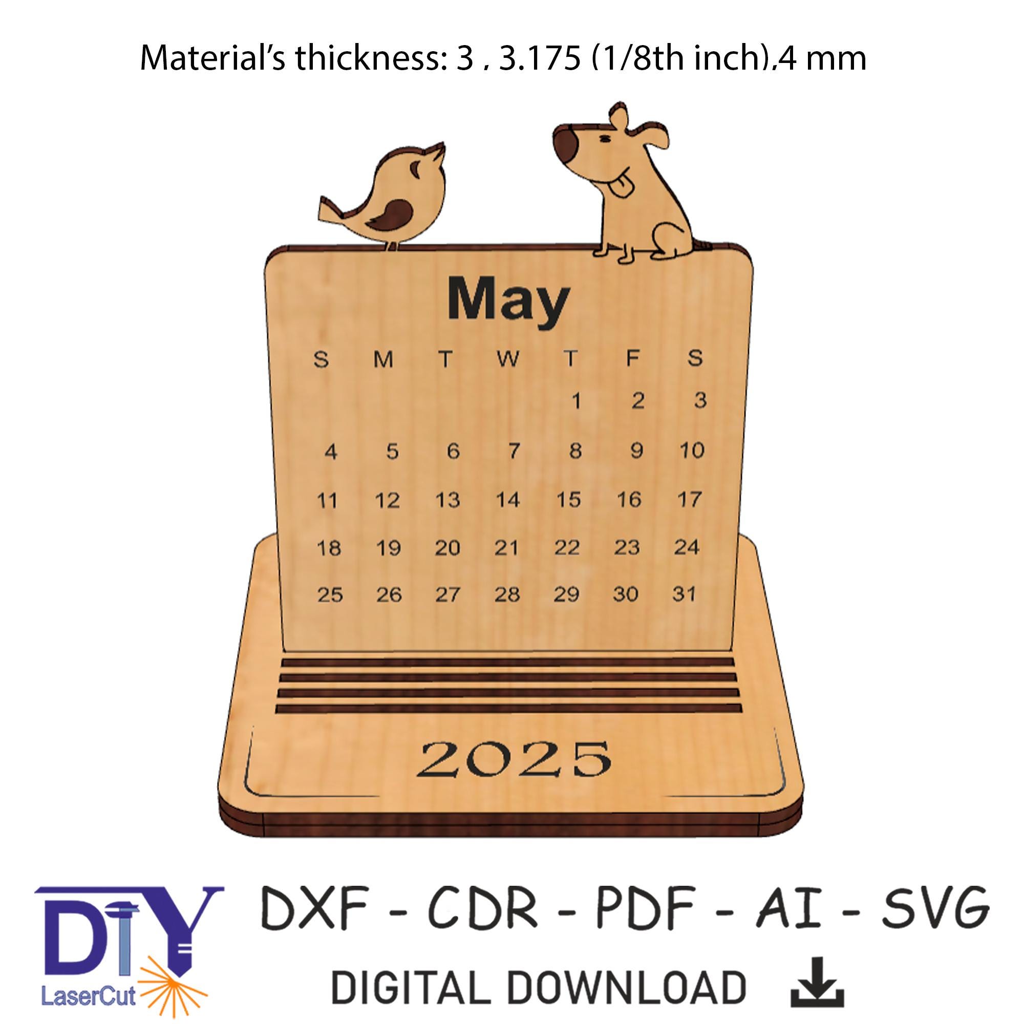 Layered Calendar 2025 With Stand Bundle, 3D Calendar With Cute Dogs ...