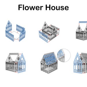 Flower House Svg, Gothic Flower House Design Dxf, Greenhouse Laser Cut ...