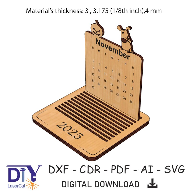 Layered Calendar 2025 With Stand Bundle, 3D Calendar With Cute Dogs ...